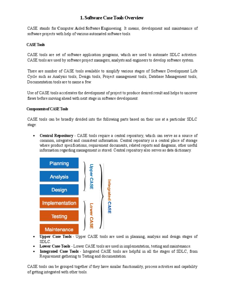 Software Case Tools Overview | PDF | Component Based Software ...