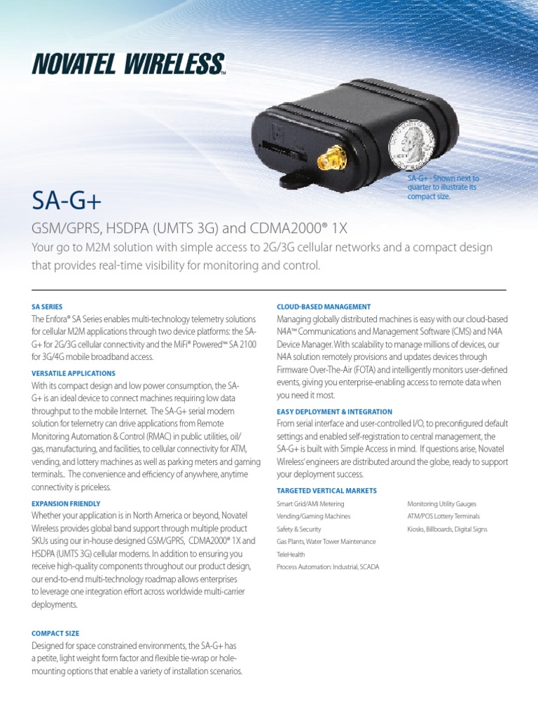 2016 - SA-G+ 3G Novatel Wireless | PDF | 3 G | Internet Access