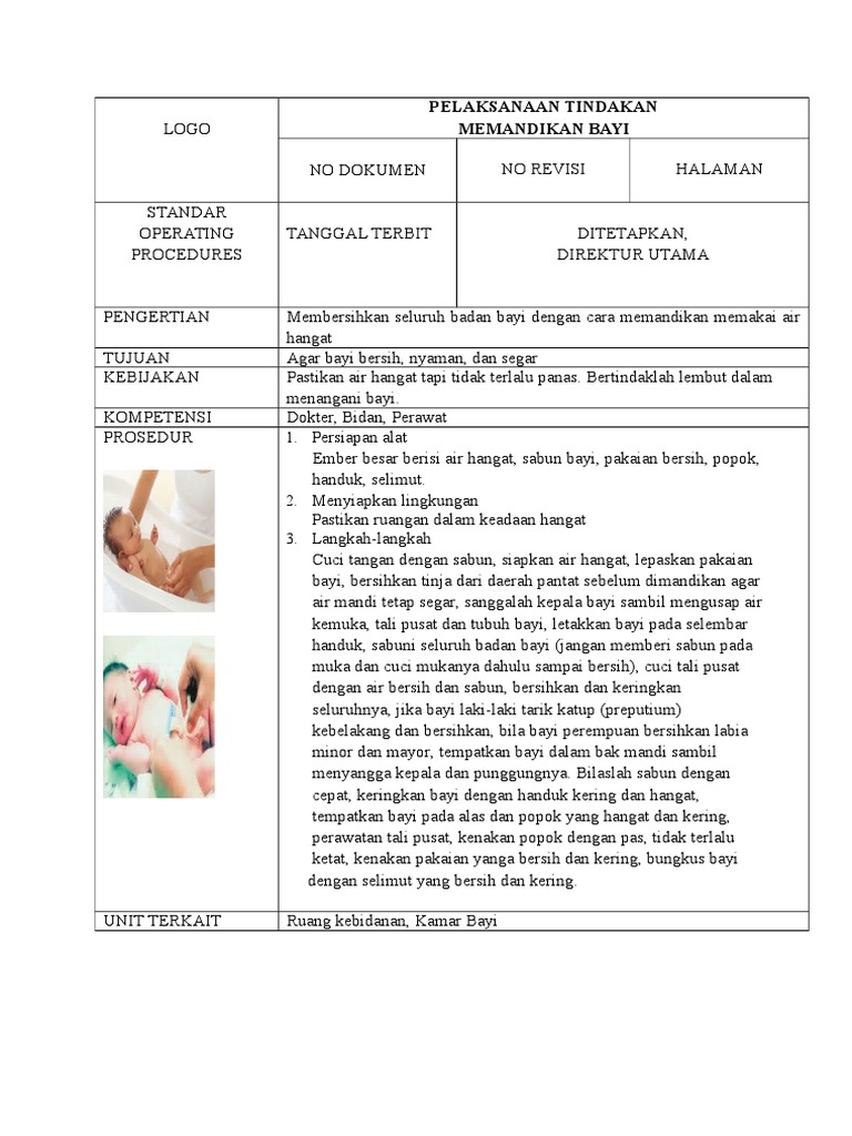 Sop Memandikan Bayi | PDF | Pengembangan Diri | Kesehatan Holistik