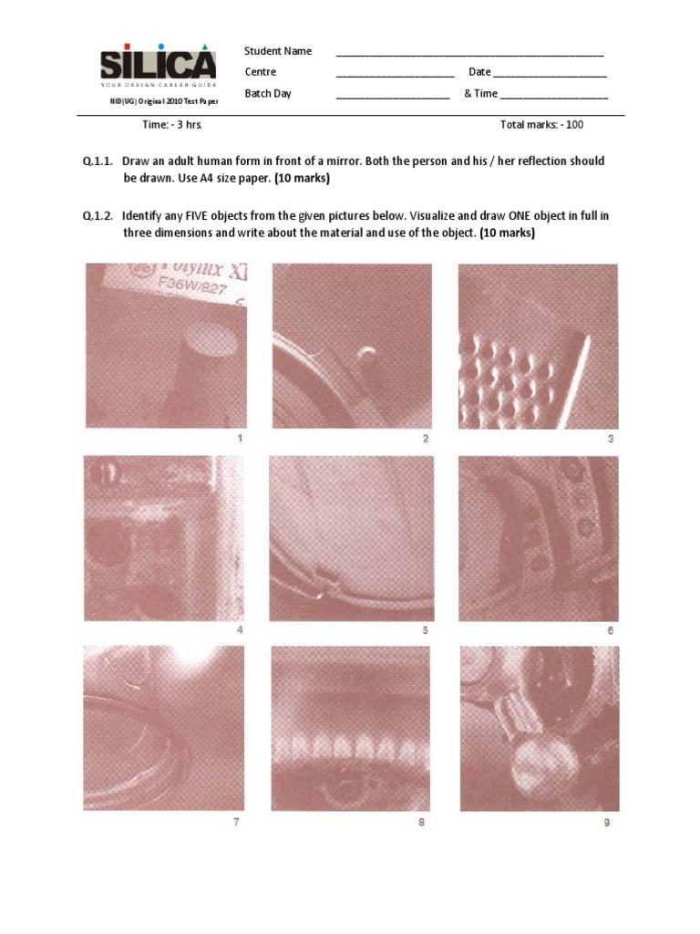 NID (UG) Sample Paper1 | PDF | Nature