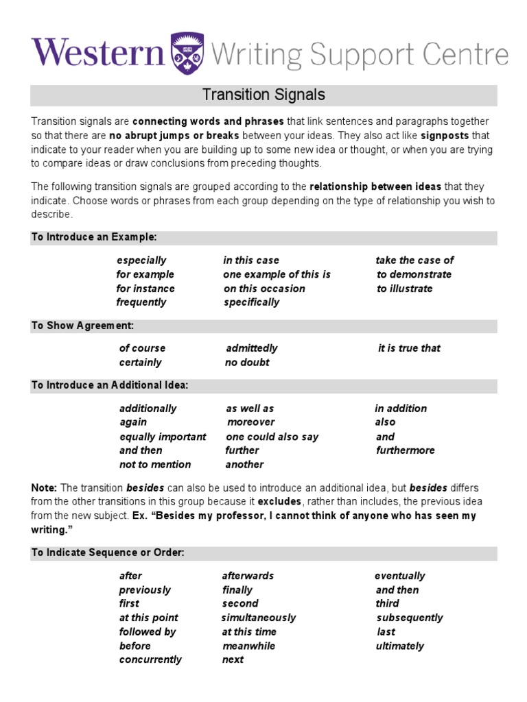 Transition Signals.pdf | Phrase | Cognition