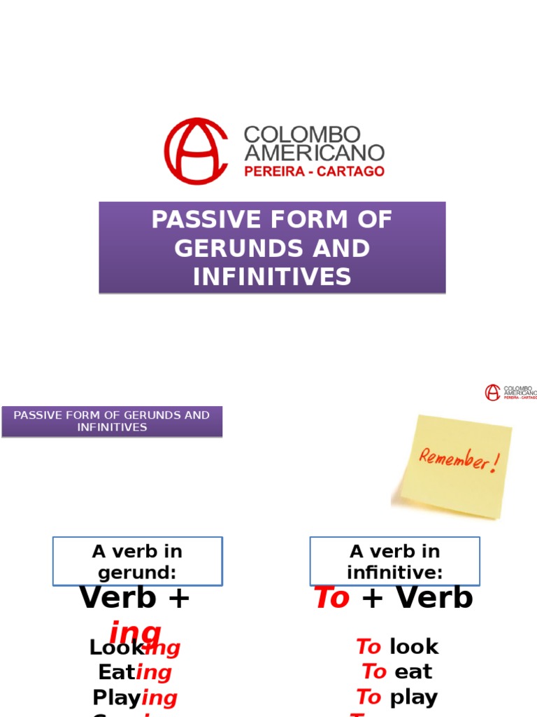 Passive Form of Gerunds and Infinitives | Download Free PDF | Verb ...