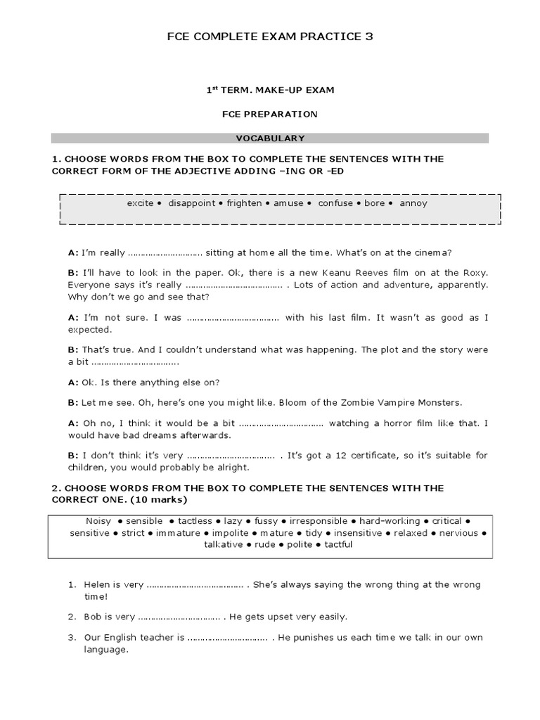 Fce Complete Exam Practice 3 | PDF