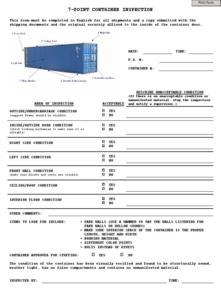 7 Point Container Inspection PDF | PDF