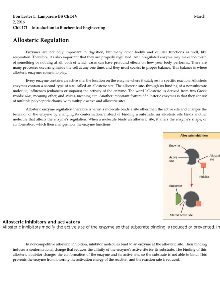 Allosteric Regulation | Active Site | Enzyme