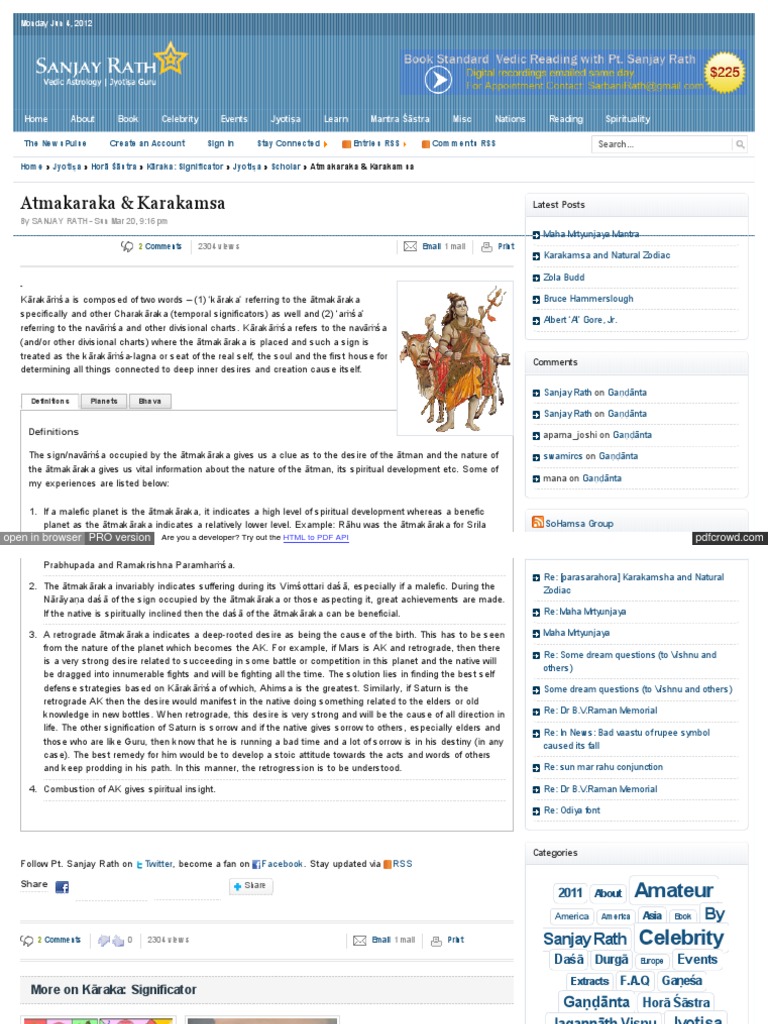 Srath - Atmakaraka & Karakamsa | PDF | Indian Religions | Science