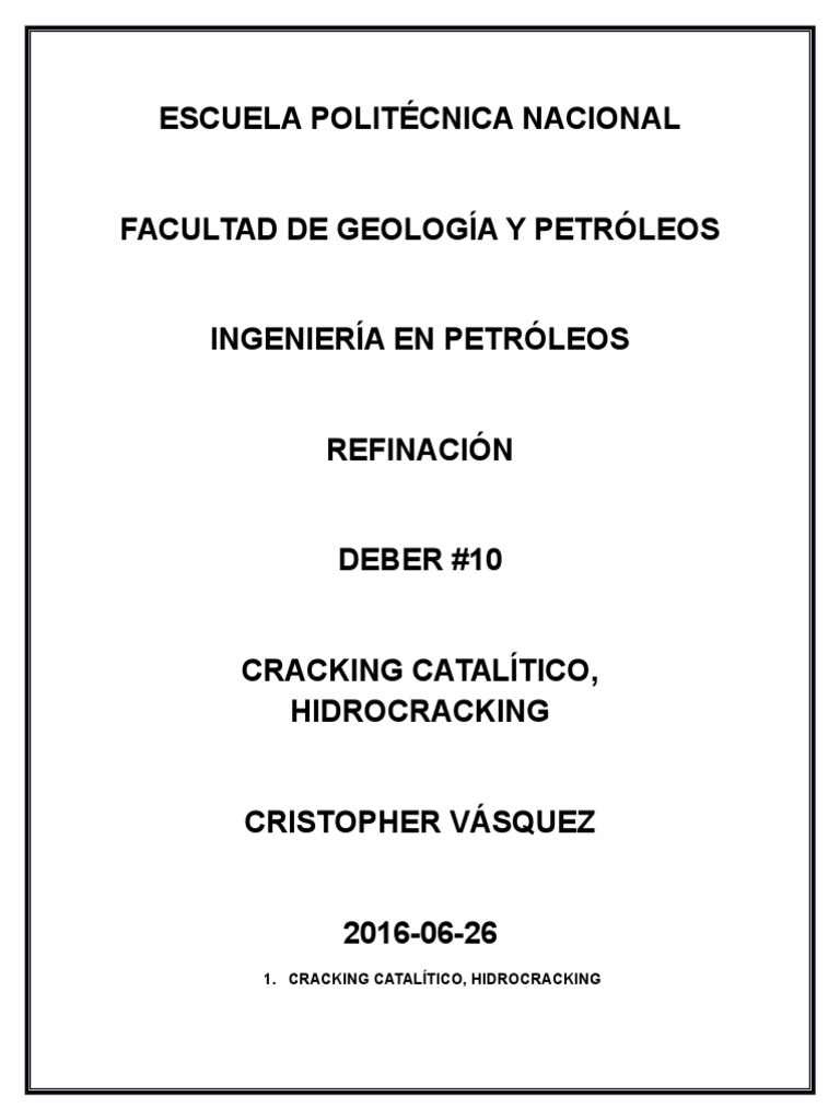 Cracking y Hidrocracking | PDF | Agrietamiento (Química) | Catálisis