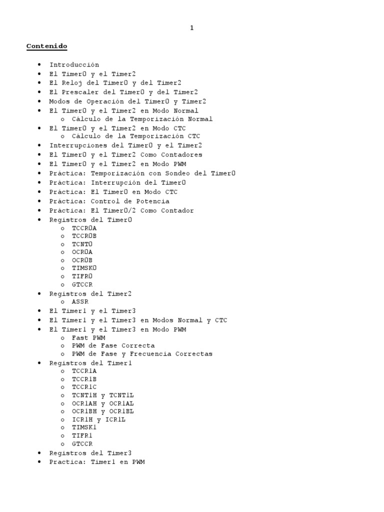 Timers AVR | PDF | Poco | Lenguaje ensamblador