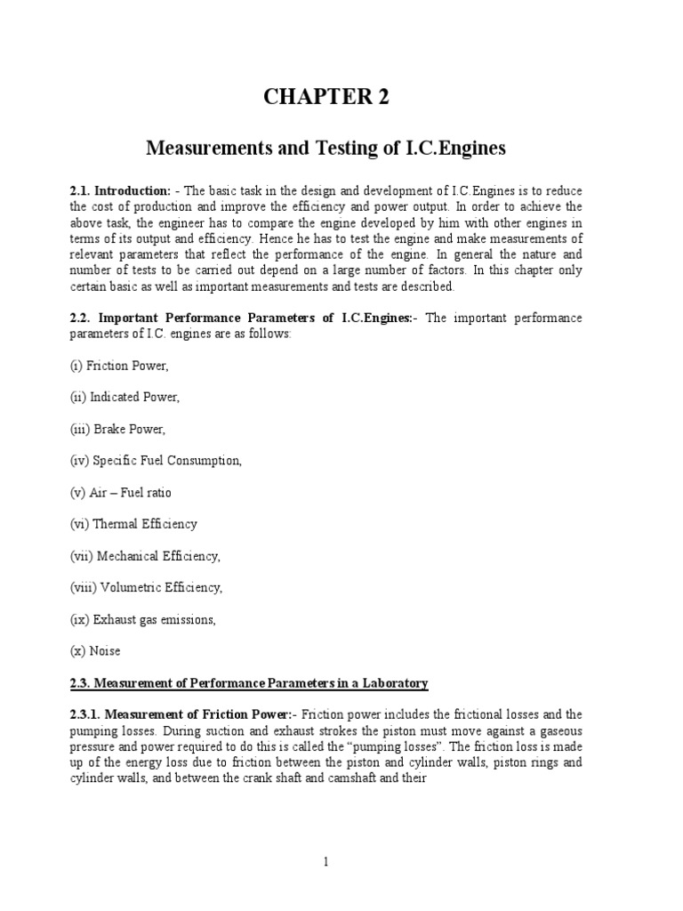 Measurements and Testing of I.C.Engines | PDF | Internal Combustion ...
