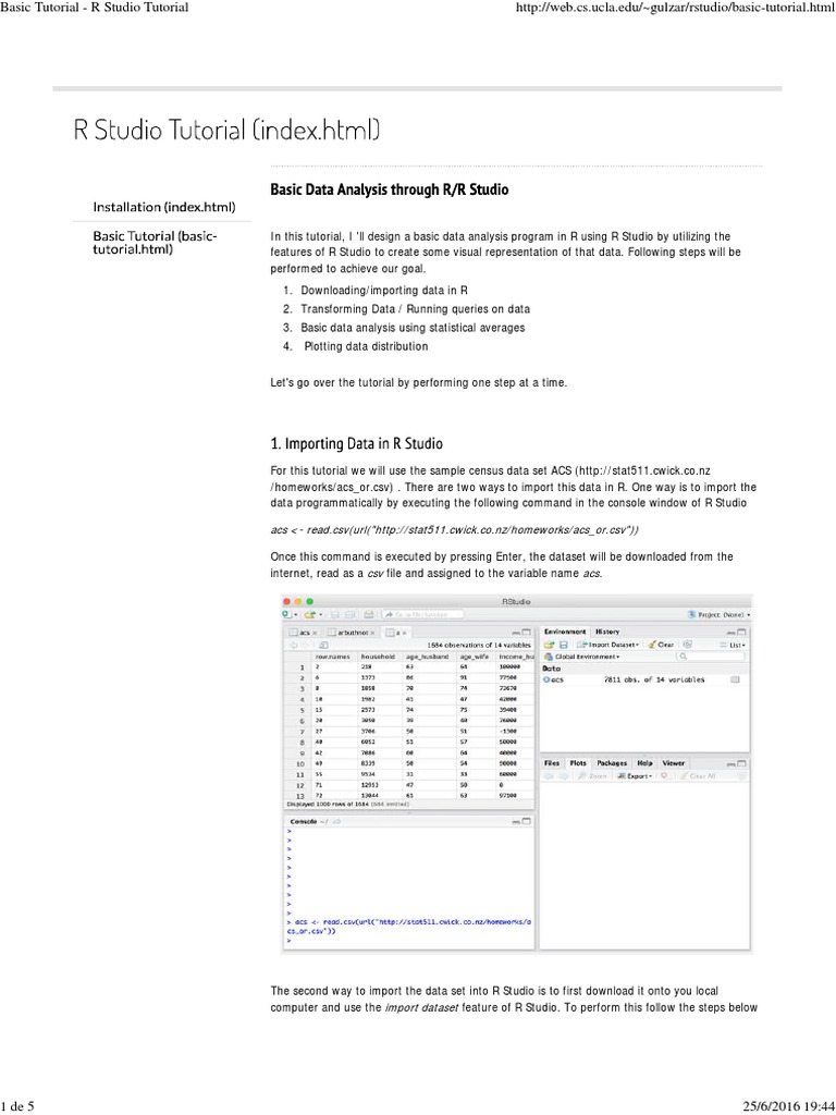 Basic Tutorial - R Studio Tutorial | Standard Deviation | Median