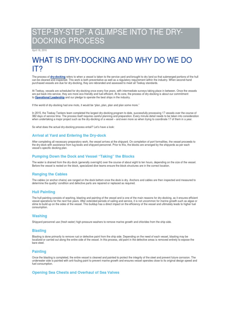Dry Docking | Ships | Shipping | Free 30-day Trial | Scribd