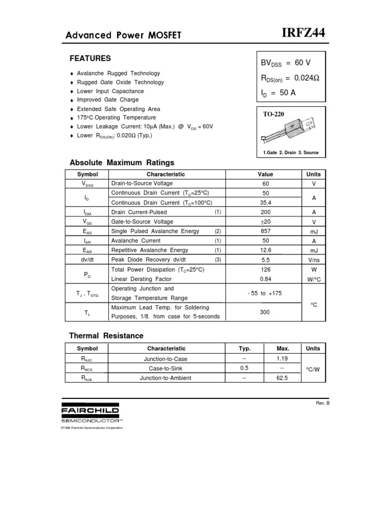 Mosfet Ifrz44, Datasheet PDF | PDF