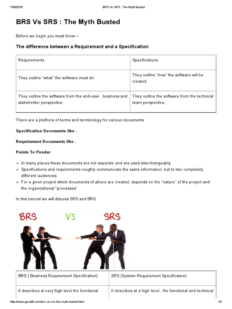 BRS vs SRS: Key Differences Explained | PDF | Career & Growth | Computers