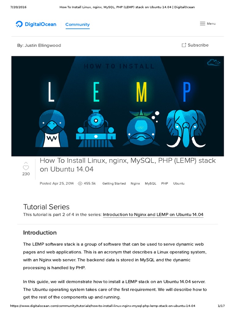 How To Install Linux Nginx Mysql Php Lemp Stack On Ubuntu 14 Pdf