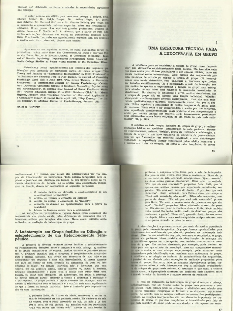Psicoterapia de Grupo Com Crianças-Haim G. Ginott | PDF