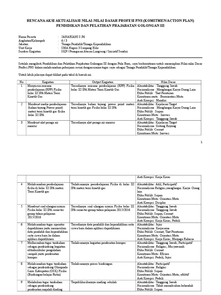 Format Action Plan | PDF