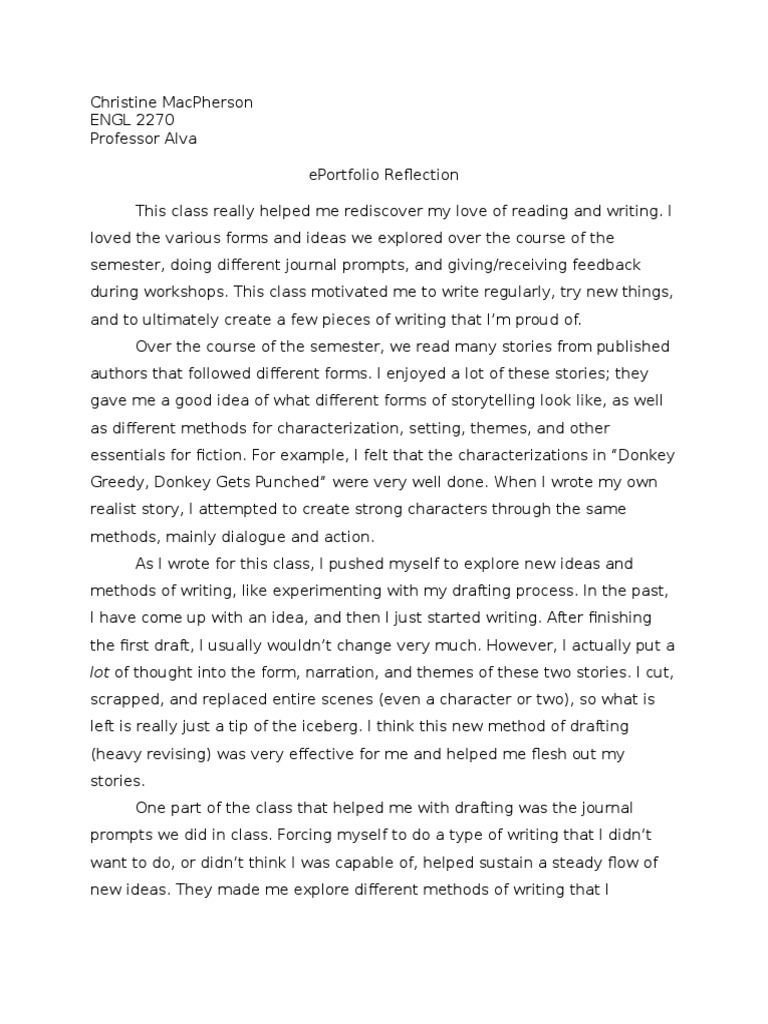 Eportfolio Reflection | Download Free PDF | Leisure