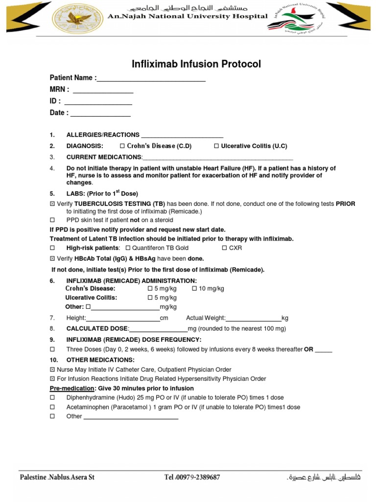 Infliximab Prot | Intravenous Therapy | Tuberculosis