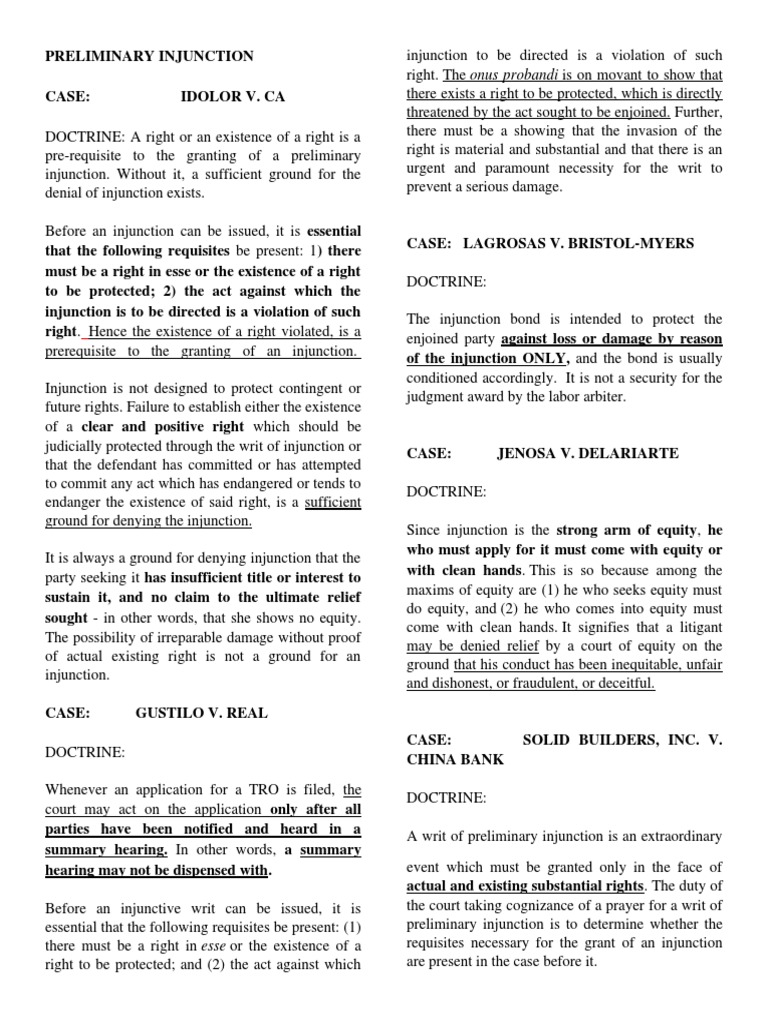 Preliminary Injunction | PDF | Injunction | Equity (Law)