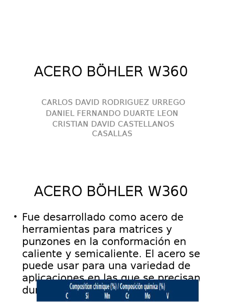 Acero Böhler W360 | PDF