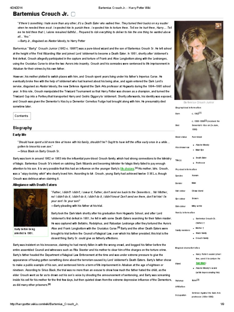 Bartemius Crouch JR | PDF | Elements Of Fiction | Novels