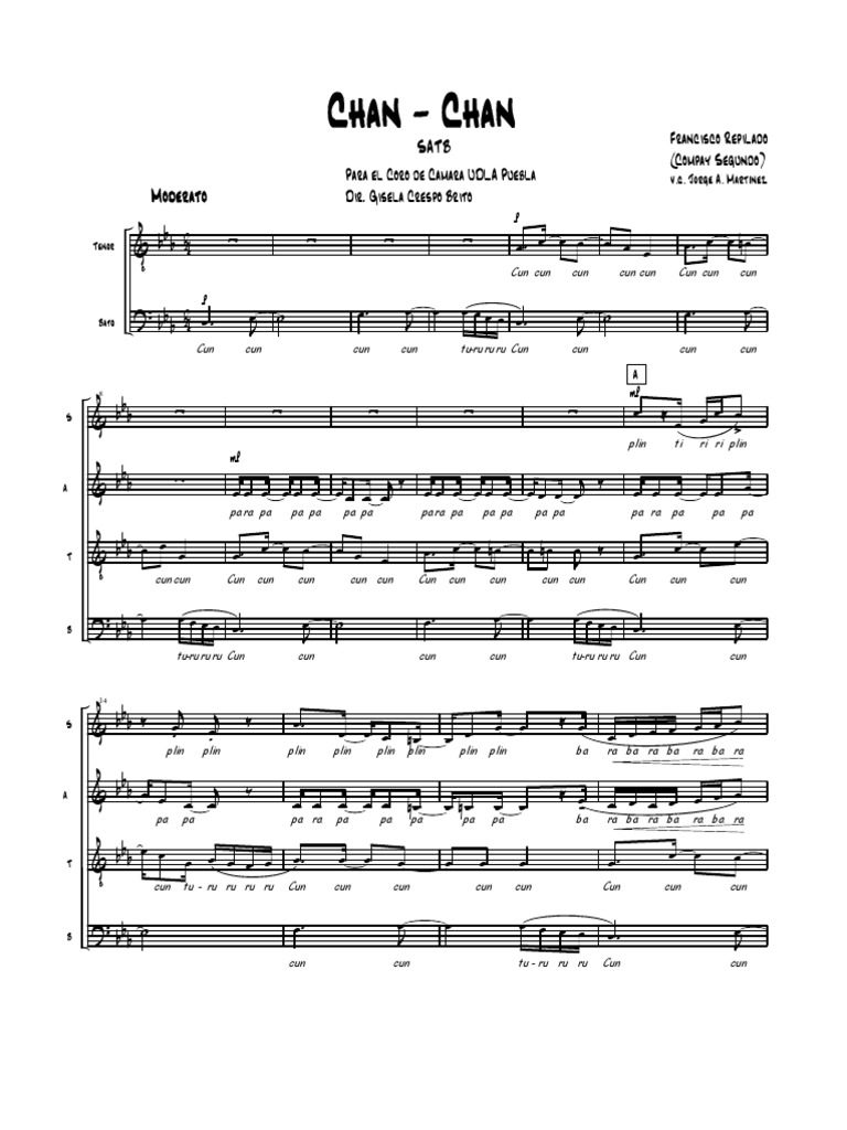 Chan Chan Partitura Coral | PDF