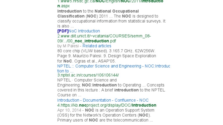 National Occupational Classification NOC NOC: by M Palesi | PDF