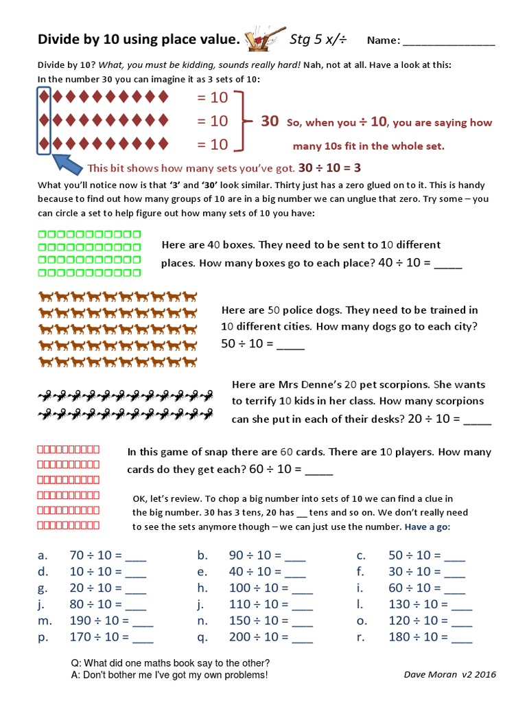 Dividing by 10: Understanding Place Value | PDF | Micrometre | Light