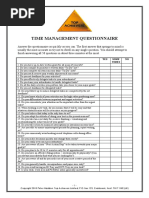 Time Management Survey | PDF | Time Management | Professional Skills