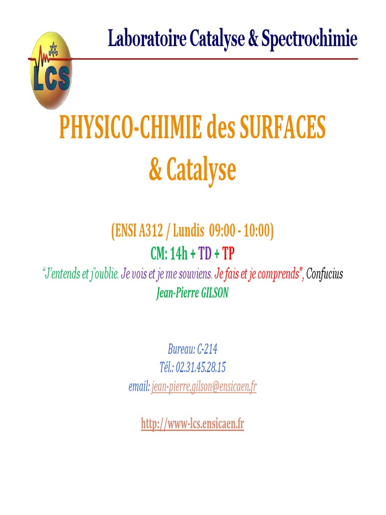 Physico-Chimie Des Surfaces | PDF | Méthodes et références pédagogiques ...