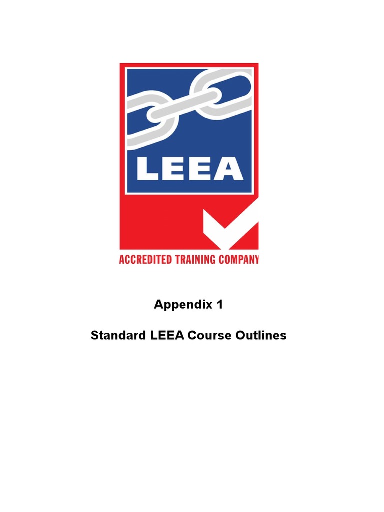 LEEA Course Outlines and Standards | PDF | Forklift | Occupational ...