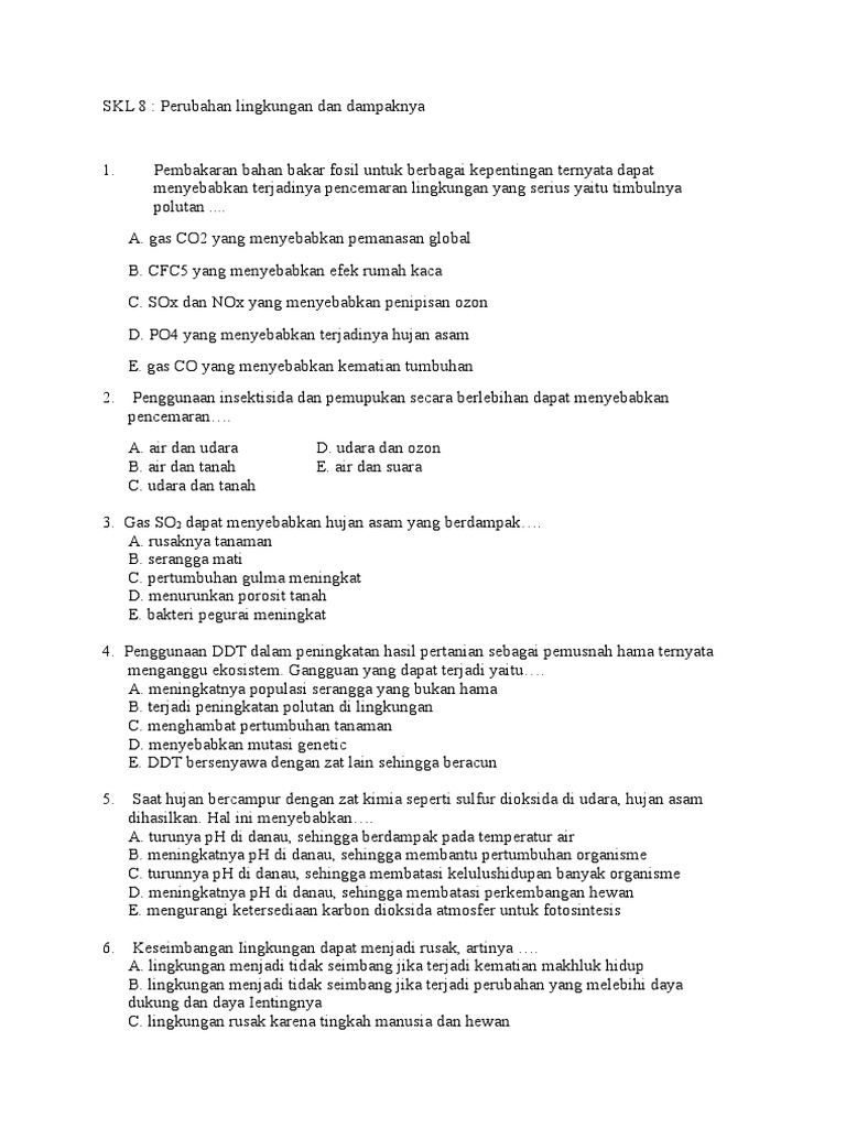 SKL 8 Bio | PDF | Olahraga & Rekreasi | Sains & Matematika