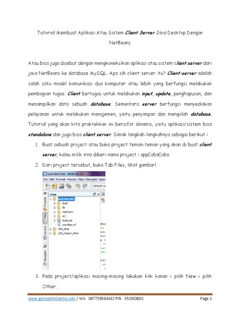 Cara Membuat Aplikasi Atau Sistem Client Server Java Desktop Dengan Netbeans | PDF