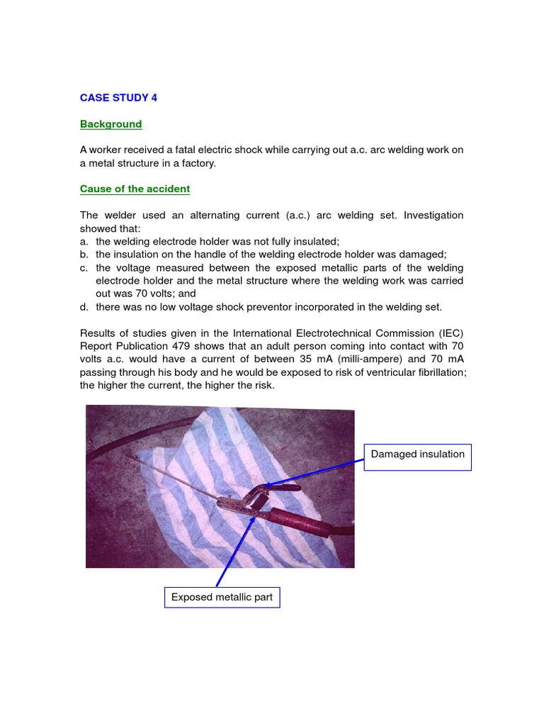 Case Study 4 | PDF | Electric Shock | Welding