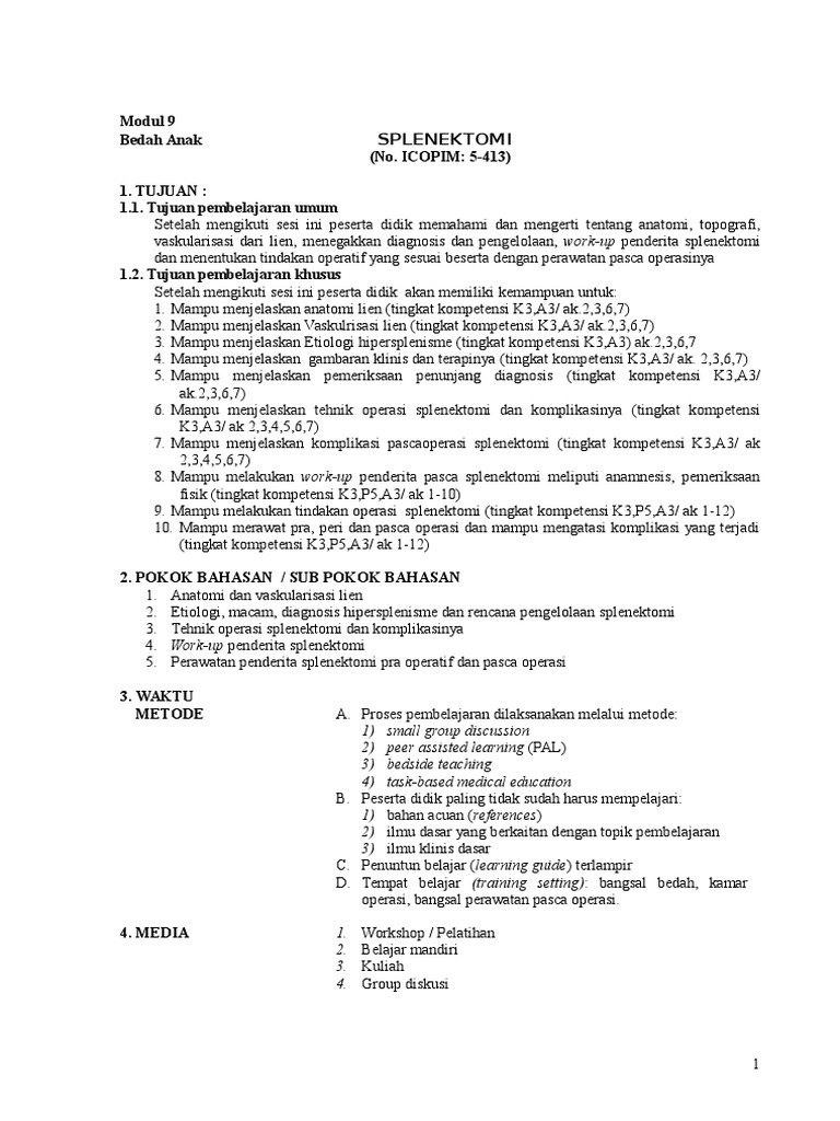 Modul 9-SPLENECTOMY | PDF