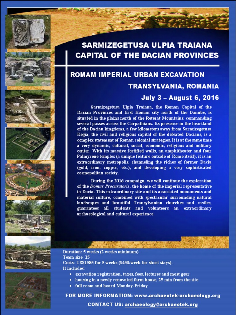 Roman Excavation in Transylvania 2016 | PDF
