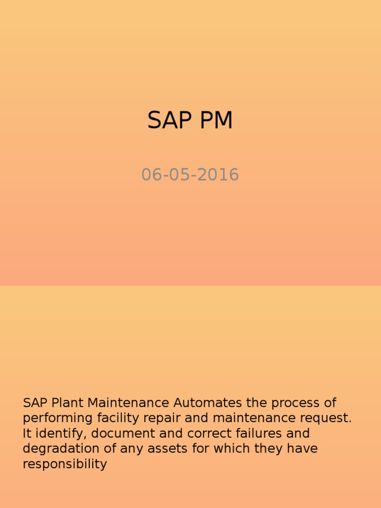 Sap PM | PDF | Systems Science | Information Technology Management