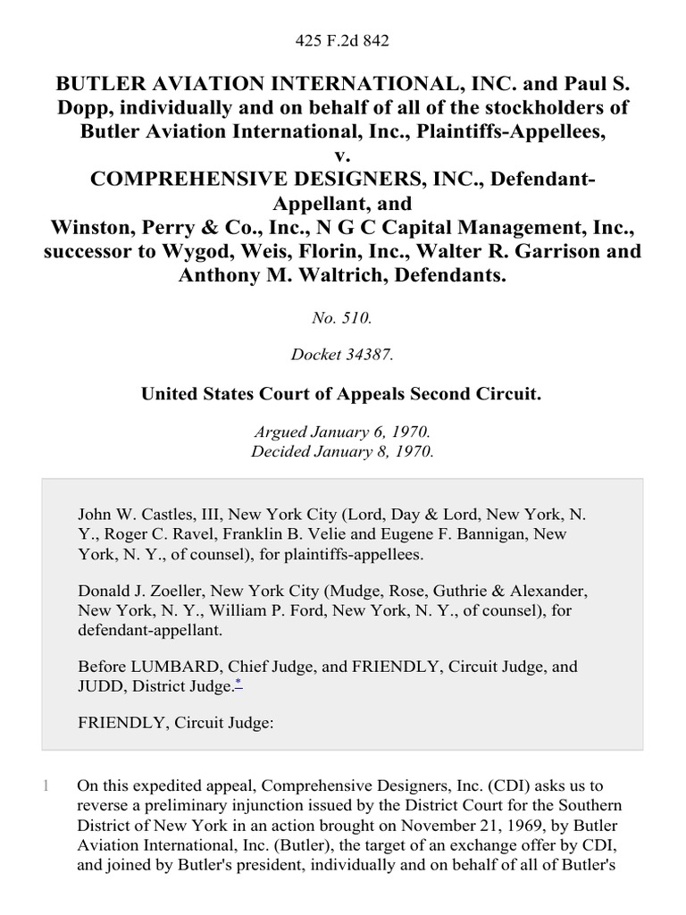 Butler Aviation International, Inc. And Paul S. Dopp, Individually and ...