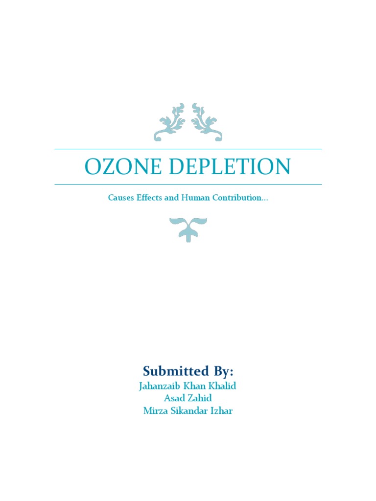 Ozone Depletion Assignment-Final | PDF | Chlorofluorocarbon | Ozone ...