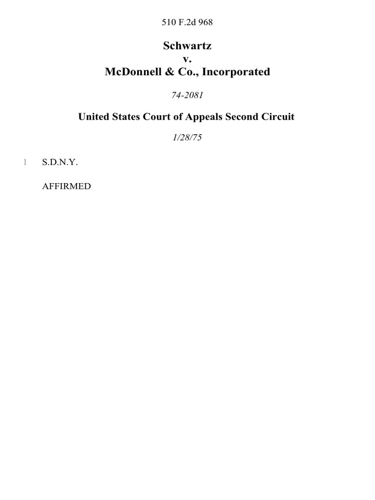 Schwartz v. McDonnell & Co., Incorporated, 510 F.2d 968, 2d Cir. (1975 ...