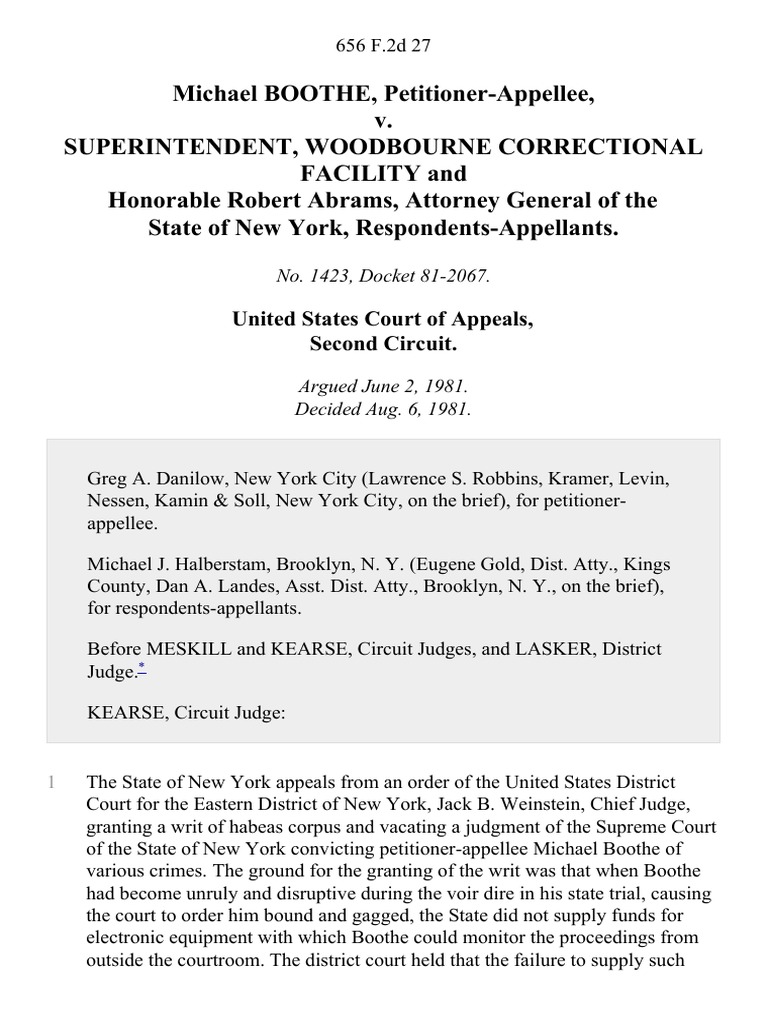 Michael Boothe v. Superintendent, Woodbourne Correctional Facility and ...