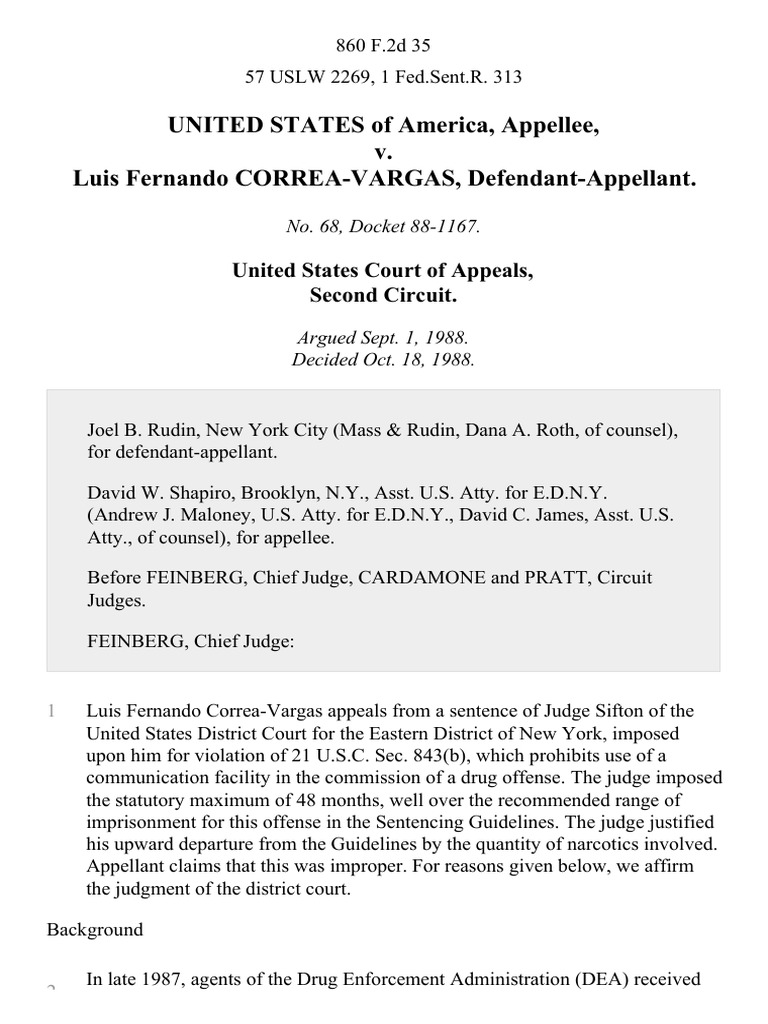 United States v. Luis Fernando Correa-Vargas, 860 F.2d 35, 2d Cir ...
