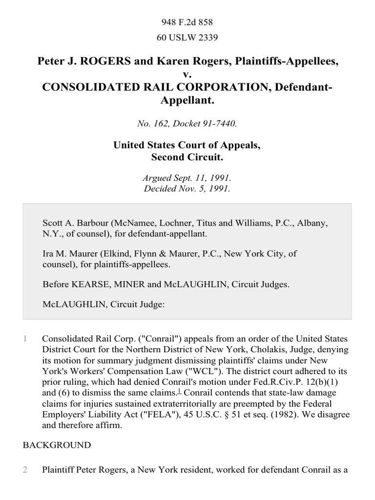 FELA Preemption in Railway Injury Claims | PDF | Federal Preemption ...