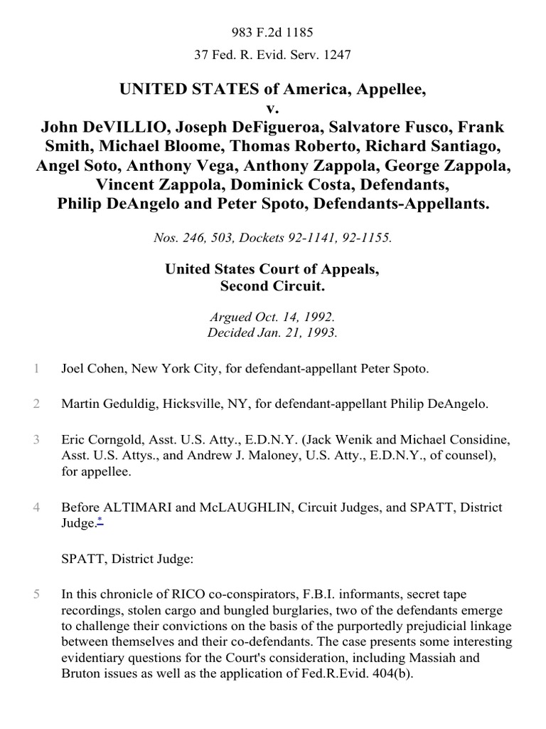 United States v. John Devillio, Joseph Defigueroa, Salvatore Fusco ... United States v. John Devillio, Joseph Defigueroa, Salvatore Fusco ...