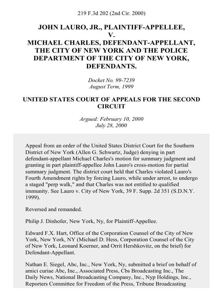 John Lauro, Jr. v. Michael Charles, The City of New York and The Police ...