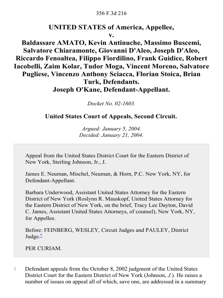 United States v. Baldassare Amato, Kevin Antinuche, Massimo Buscemi ...