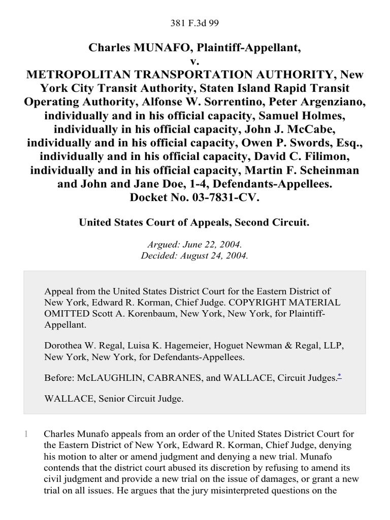 Charles Munafo v. Metropolitan Transportation Authority, New York City ...