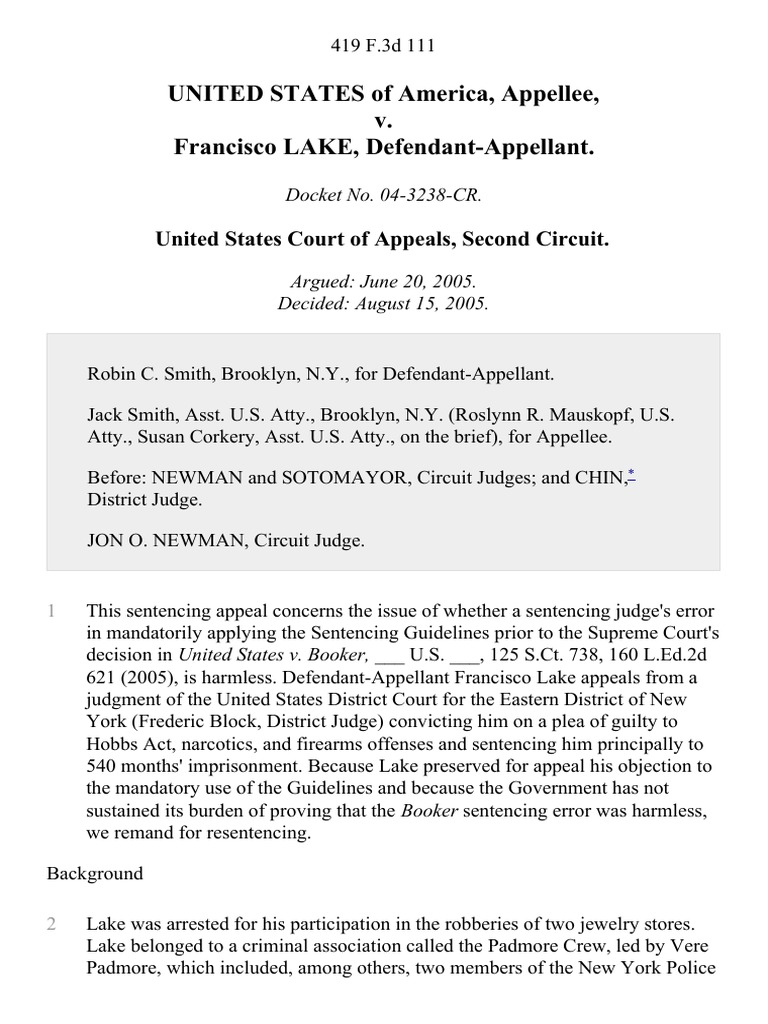 Lake Sentencing Appeal Analysis | PDF | United States Federal ...