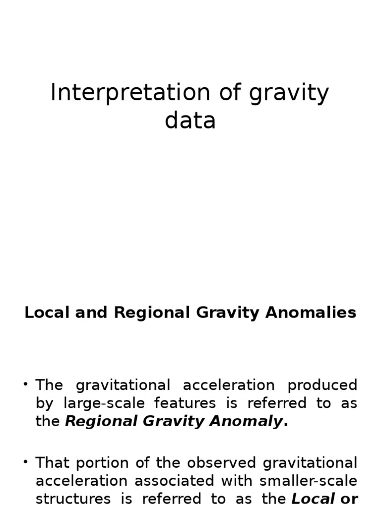 Interpretation of Gravity Data | PDF | Gravity | Mass