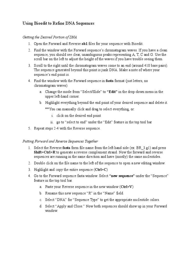 Using Bioedit | PDF | Sequence Alignment | Primer (Molecular Biology)